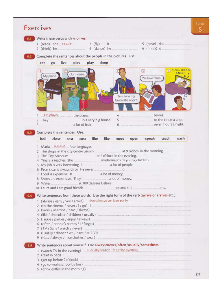 Extra Activity - Present Simple | PDF | Foreign Language Studies