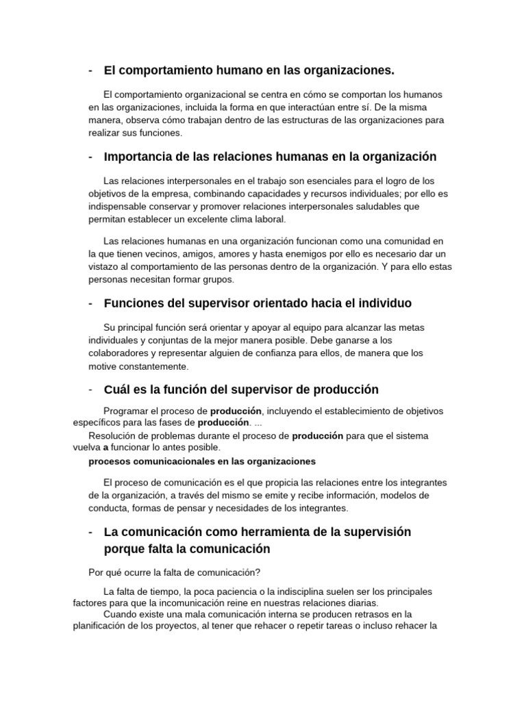El Comportamiento Humano en Las Organizaciones | PDF | Comunicación | Comportamiento