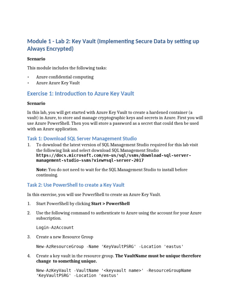 LAB_02_Key_Vault | PDF | Databases | Computing