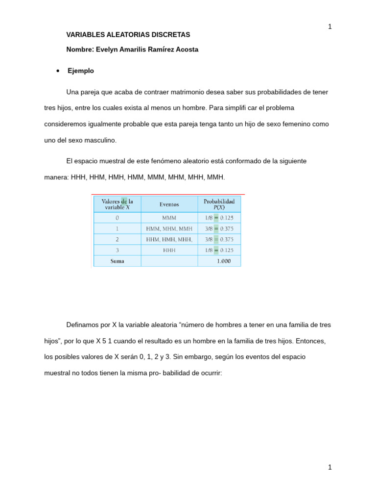 Experimento Aleatorio Discreta y Continua | PDF | Variable aleatoria ...