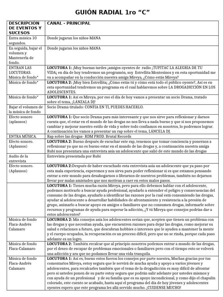 GUIÓN RADIAL 1ro C | PDF