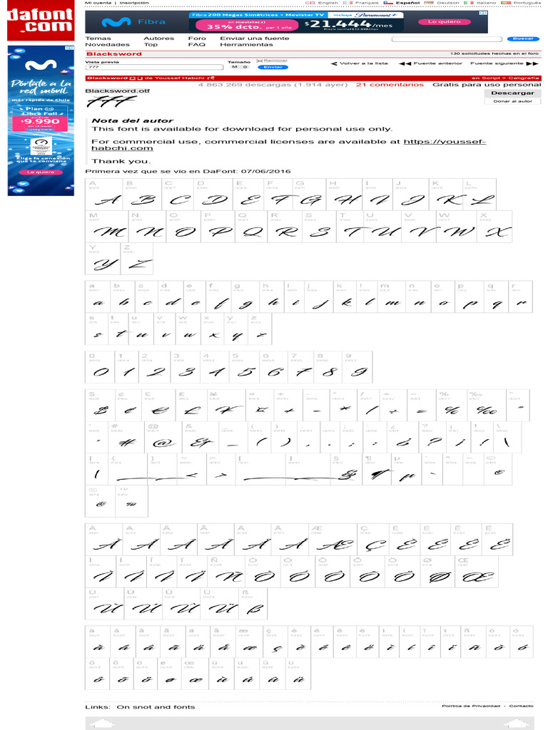 Blacksword Dafont - Comv | PDF