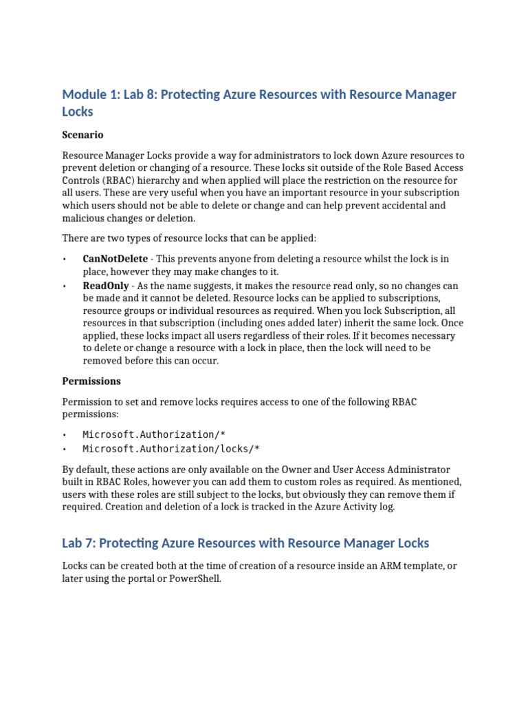LAB_08_Azure_Locks | PDF | System Software | Computing