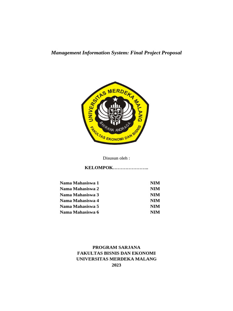 Contoh Proposal Tugas Uas Sim | PDF