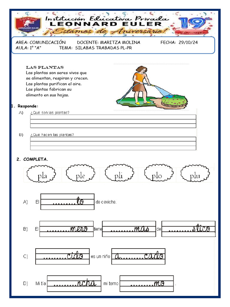 Silabas Trabadas PR, PL 38645416 | PDF