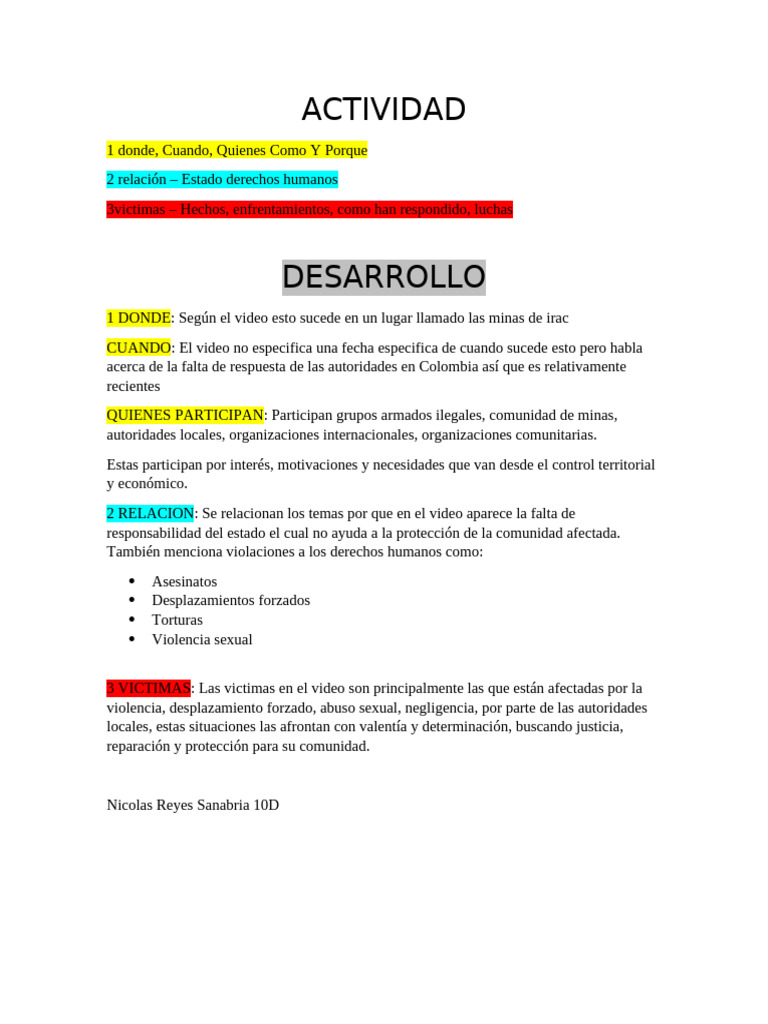 Actividad Del Documental CP | PDF