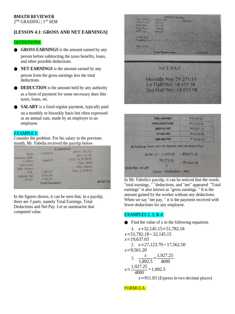 Business MATH-REVIEWER | PDF | Chart | Overtime