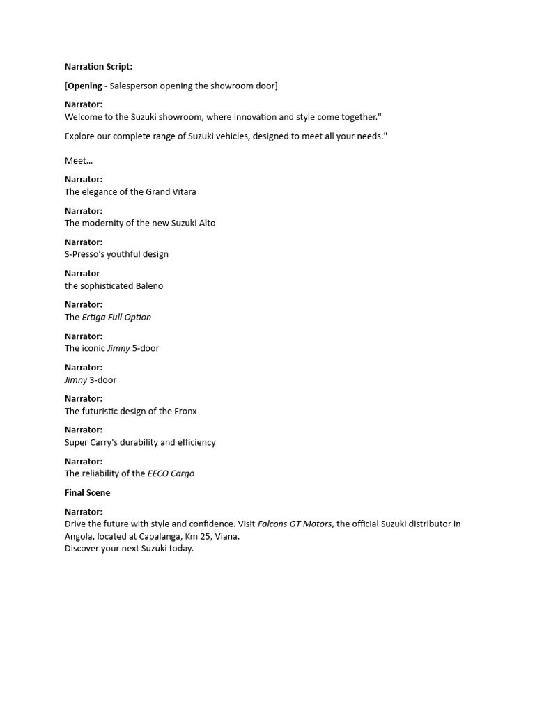 Suzuki Showroom Highlights | PDF | Business