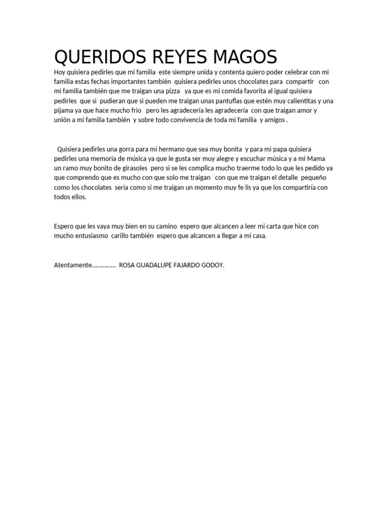 Queridos Reyes Magos | PDF