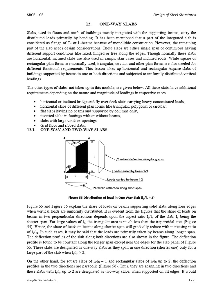08 502 Design of Reinforced Concrete Structures - l12 - One-Way Slabs | PDF | Bending ...