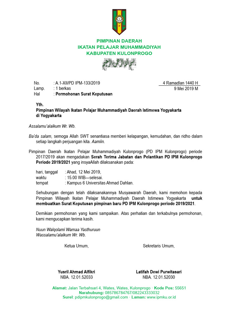 Pelantikan PD IPM Kulonprogo 2019/2021 | PDF