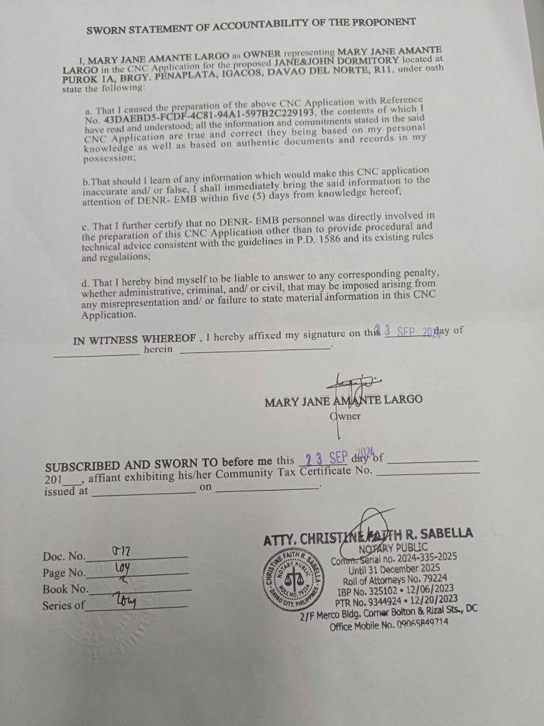 Sworn Statement - Notarized | PDF