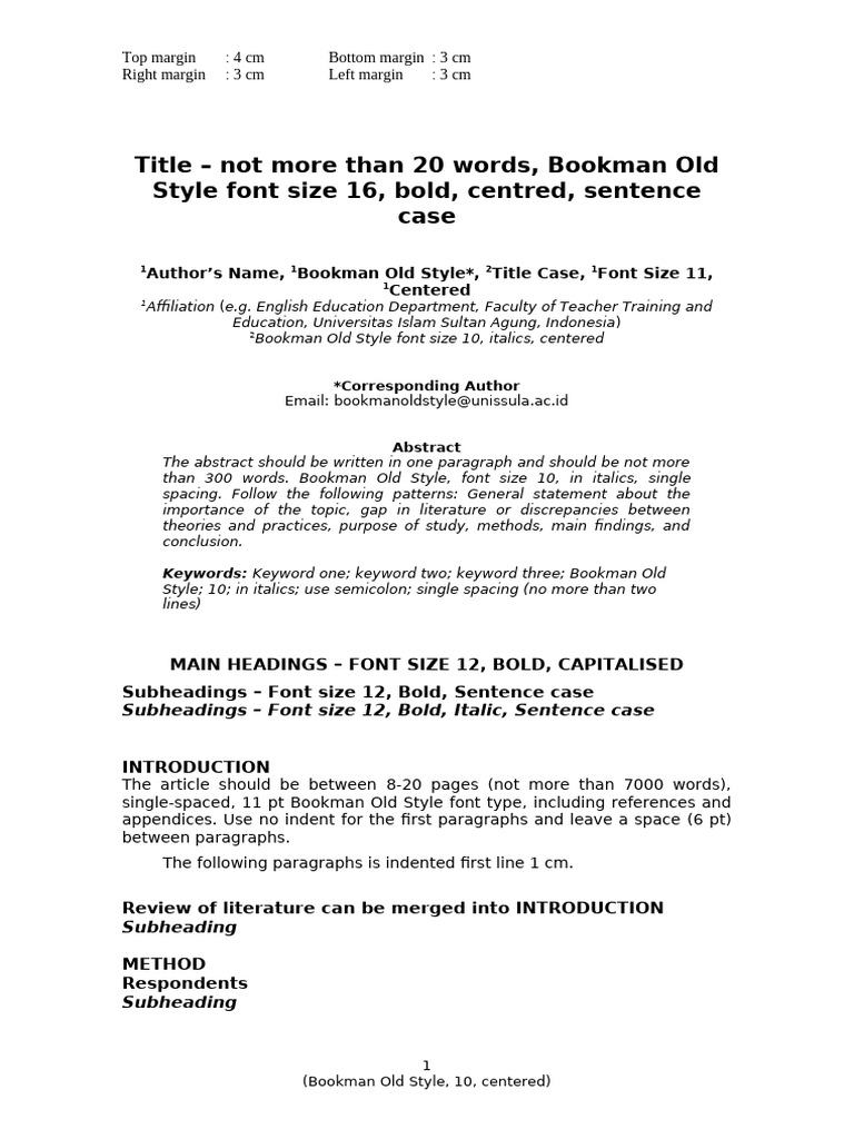 Article Template Edulite | PDF | Citation | Paragraph