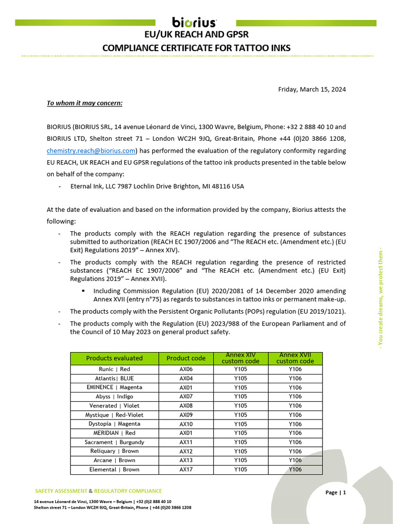 Eternal Ink APEX Certificate | PDF | Regulation | European Union