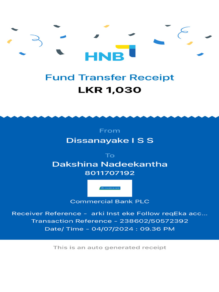 The Secret Transfer Receipt | PDF