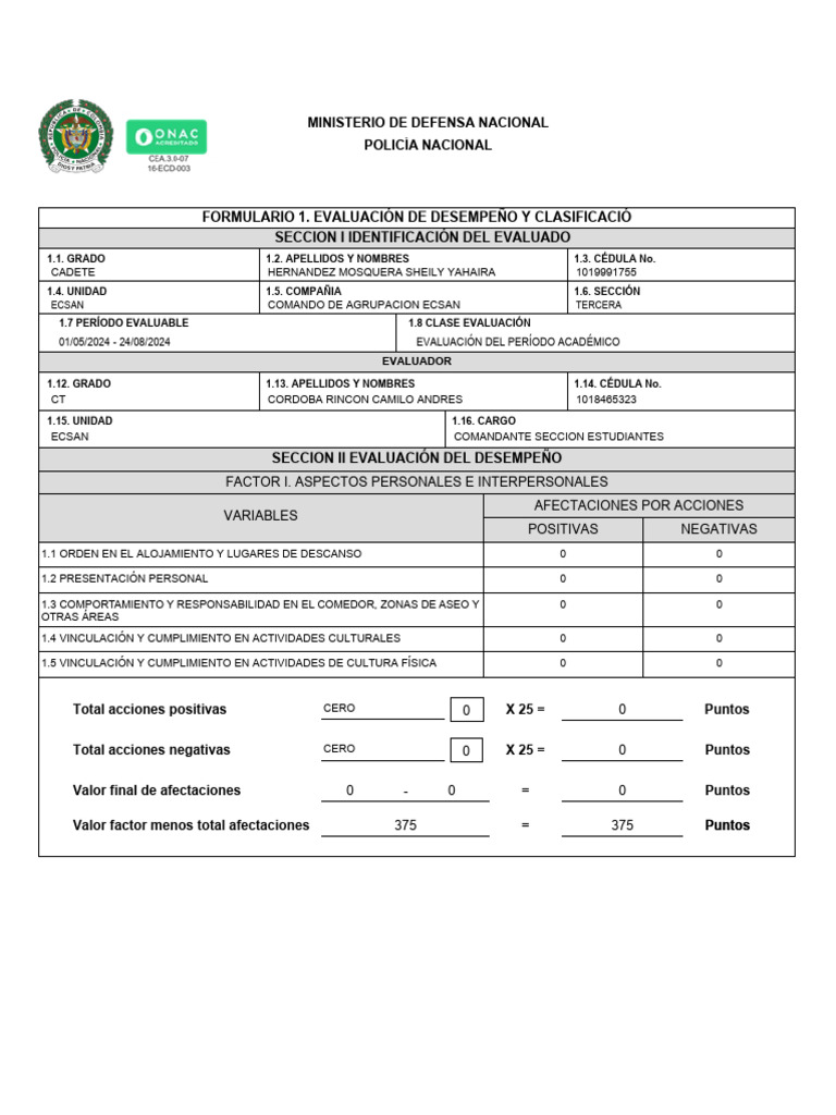 RPT Formato Eva Estudiantes | PDF