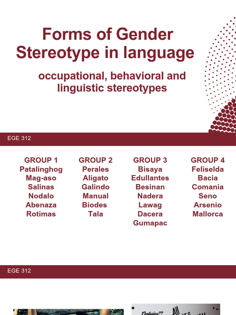 Forms of Gender Stereotype in Language | PDF | Grammatical Gender ...