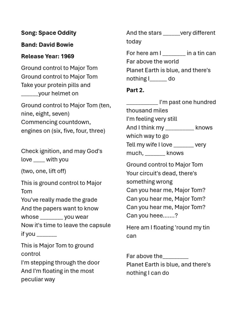 Space Oddity | PDF