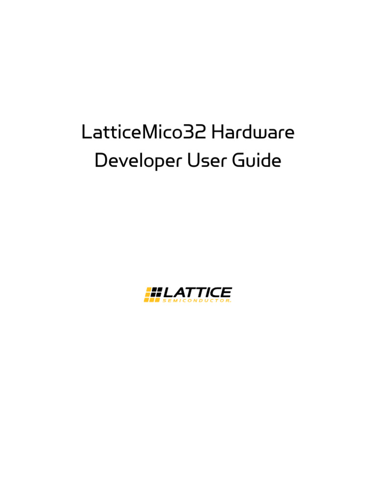 Lattice Mico 32 HWDeveloper UG310 | PDF | Software | Microcontroller