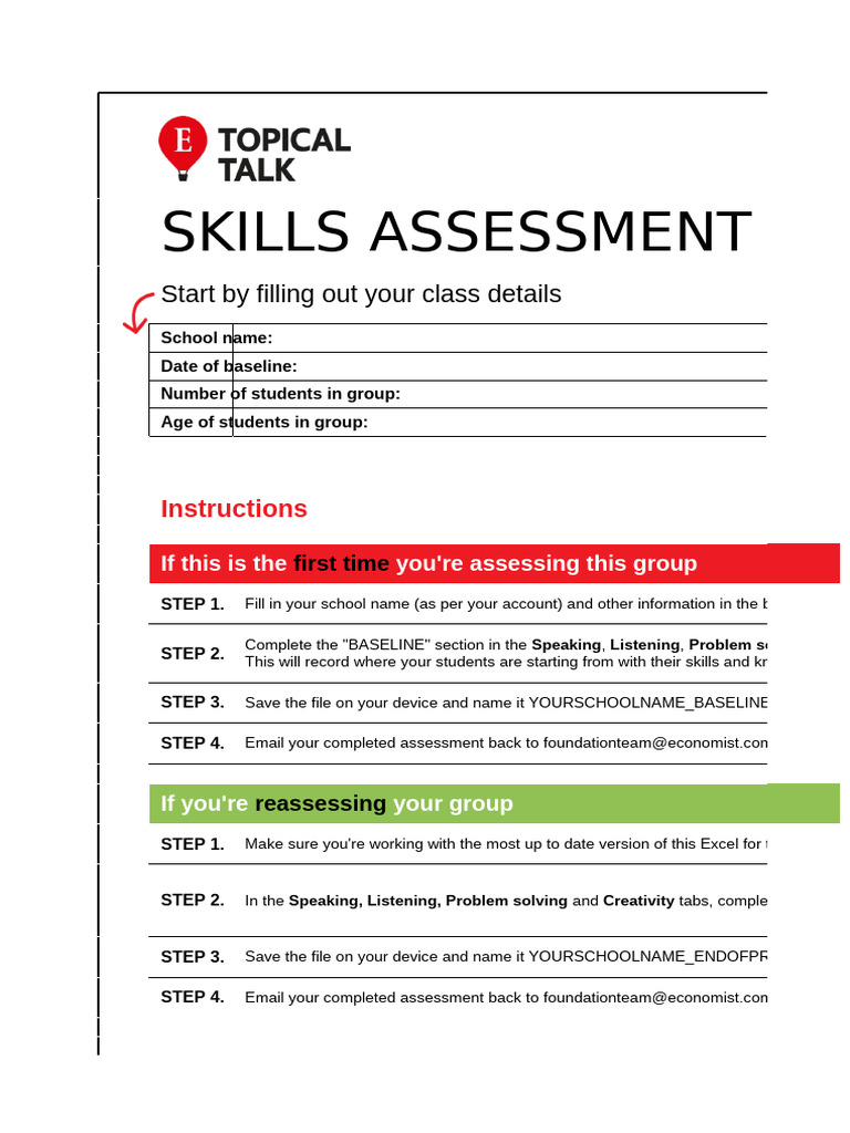 Topical Talk Skills Assessment For Projects 23 Updated | PDF | Critical ...