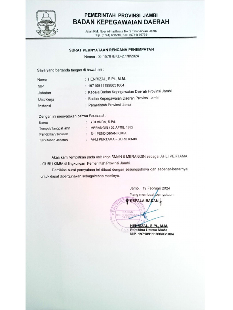 SPRP - Yolanda - Sma Negeri 6 Merangin | PDF