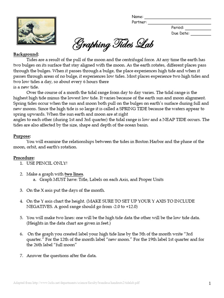 Graphing Tides Lab Activity | PDF | Tide | Planets