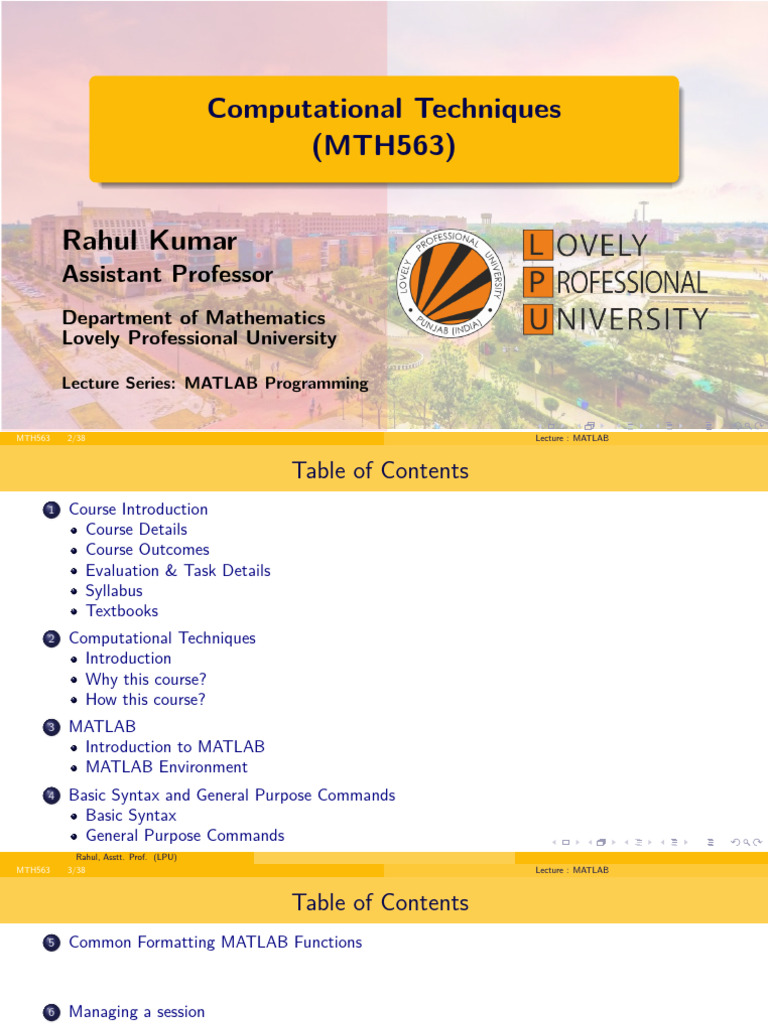 MATLAB_ppt | PDF | Matlab | Matrix (Mathematics)