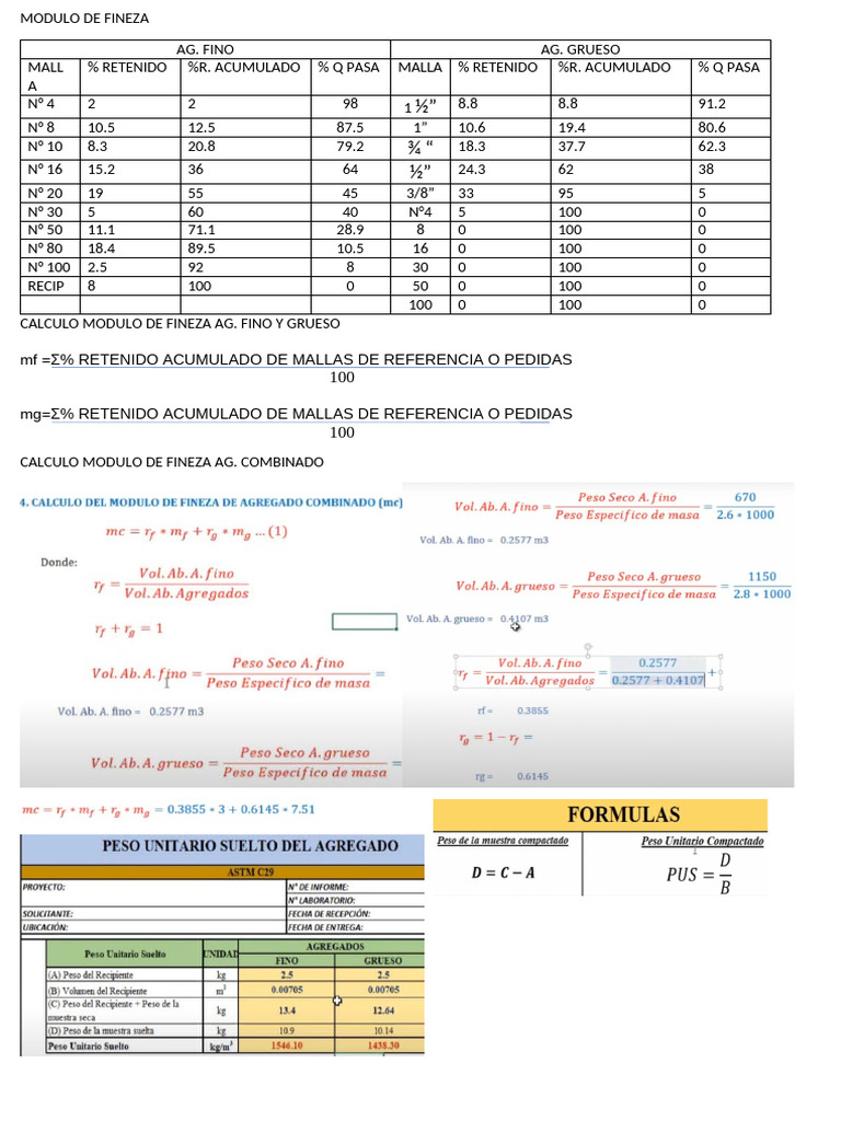 Formulario Teg - Concreto | PDF