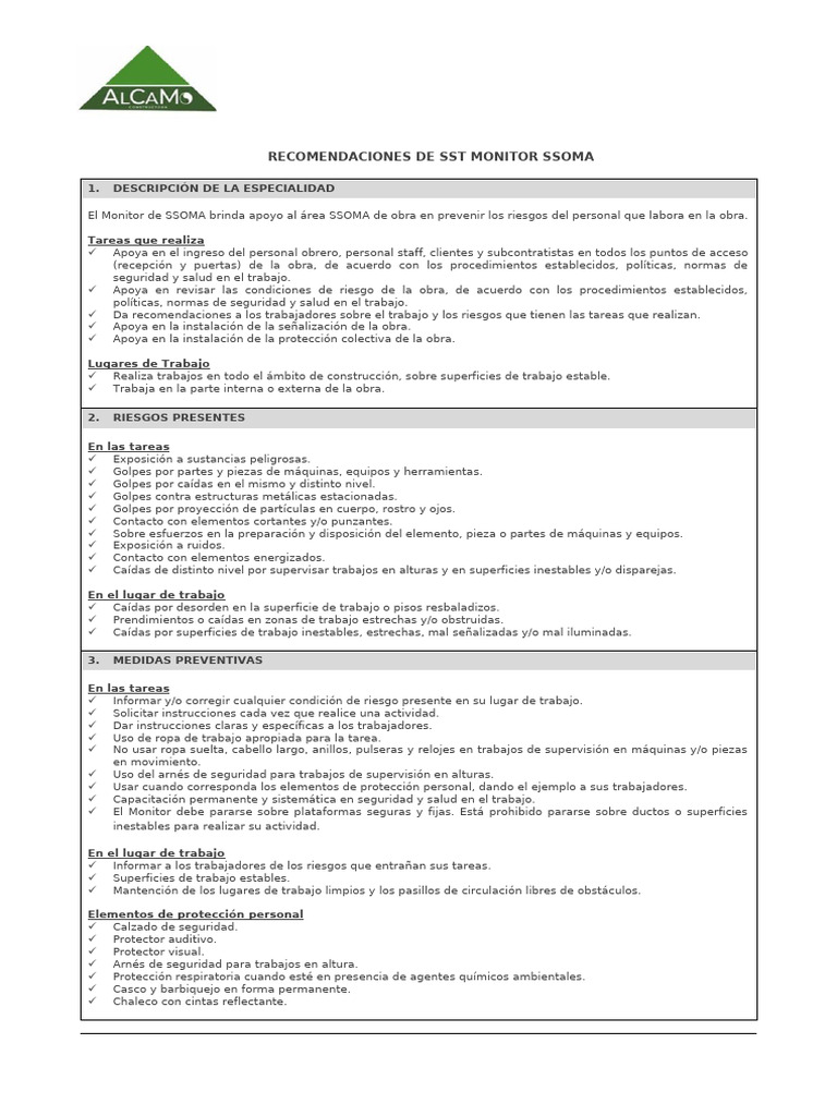 Recomendaciones para Monitor SSOMA | PDF | Informática