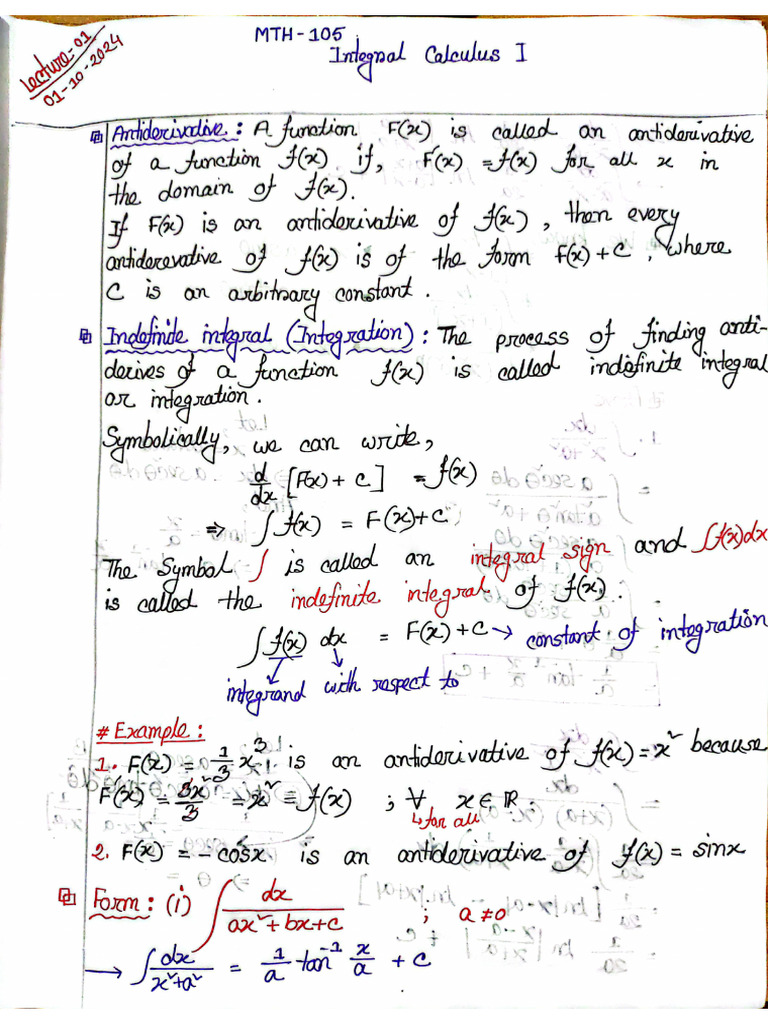 MTH-105 (Lec 1-3) by Meghla | PDF
