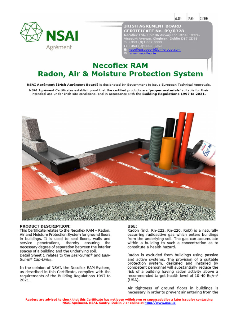 IAB090328 Necoflex RAM - Radon, Air Moisture Protection System | PDF ...