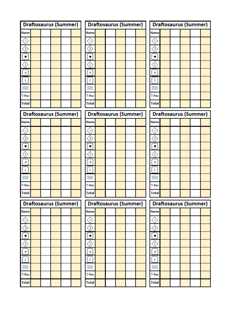 Draftosaurus Summer Overview | PDF