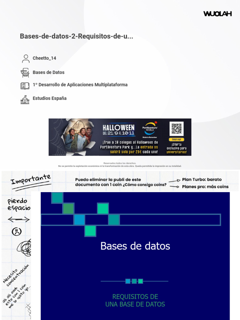 Wuolah Free Bases de Datos 2 Requisitos de Una Base de Datos | PDF ...