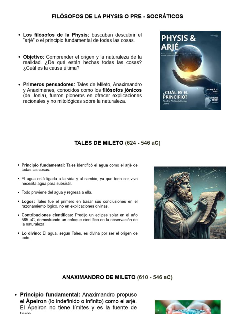 Filósofos de Physis - Resumen 2024 | PDF | Metafísica