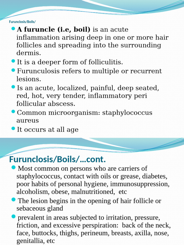 Furuncle and Carbuncle Guide | PDF | Cutaneous Conditions | Microbiology