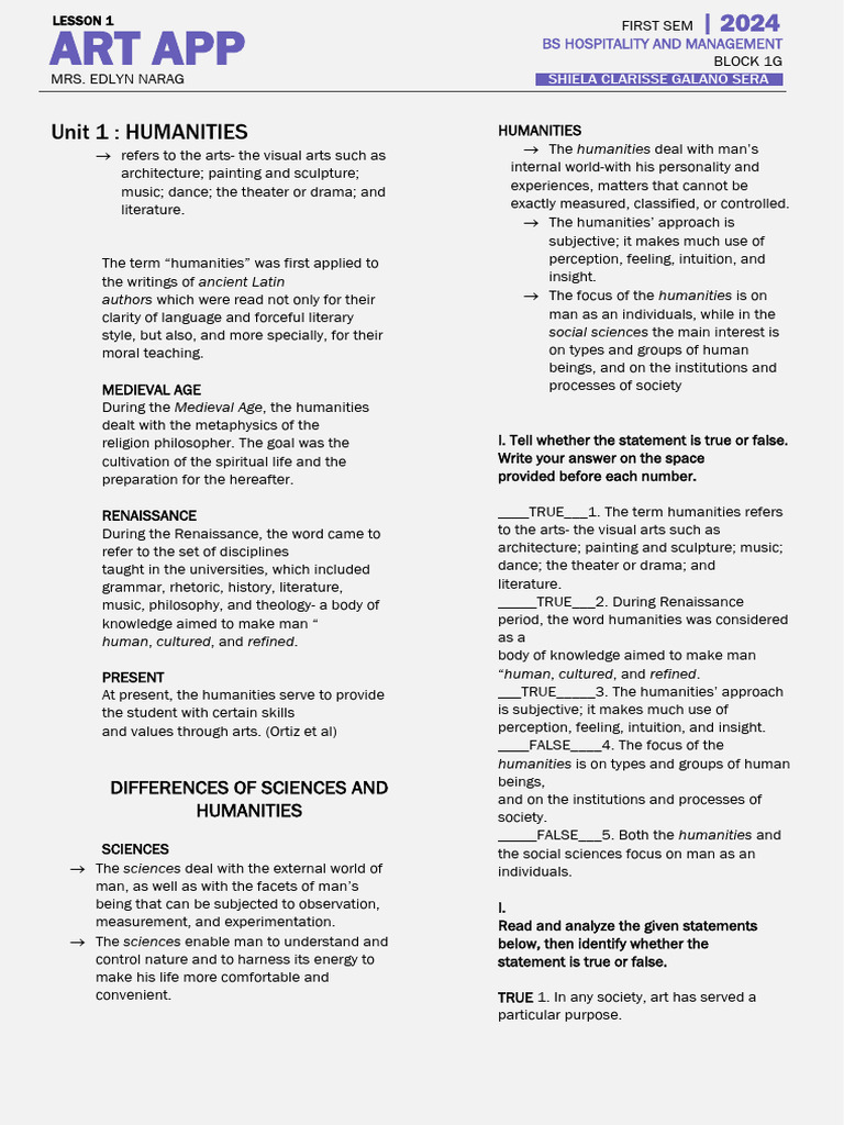 ART APPRE | PDF | The Arts | Humanities
