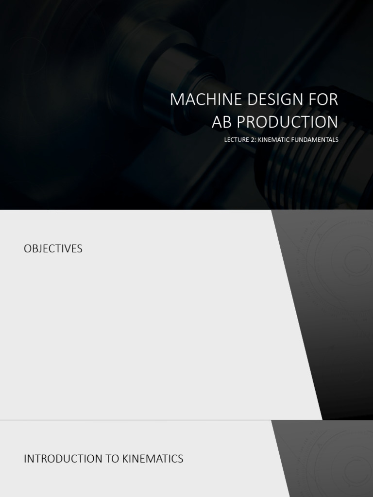 Machine Design Lecture 2 | PDF | Kinematics | Machines