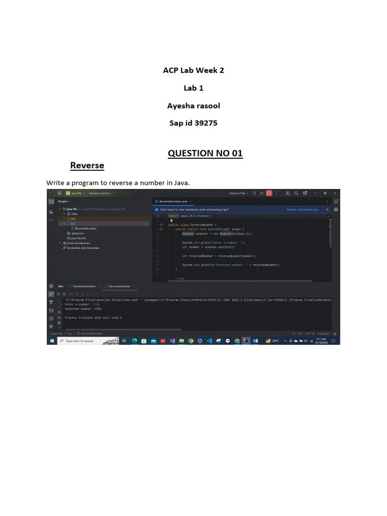 ACP Lab1 (Ayesha 39275) | PDF | Computers
