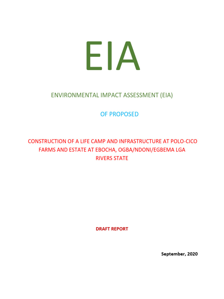 Ebocha Farm Draft EIA Report - VV | PDF | Environmental Impact Assessment | Environmental Science