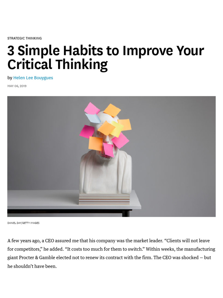 3 Simple Habits to Improve Your Critical Thinking | PDF | Thought | Reason