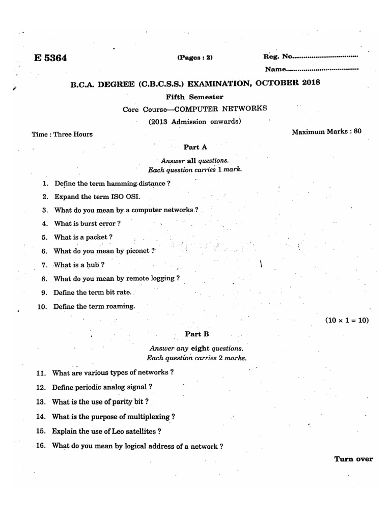 Bca 5 Sem Computer Networks e 5364 Oct 2018 | PDF Bca 5 Sem Computer Networks e 5364 Oct 2018 | PDF