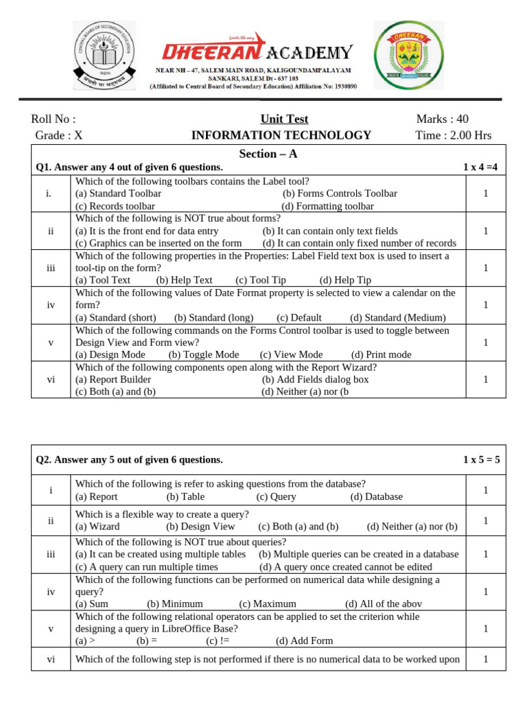 Grade 10 Dmbs - - Copy | PDF | Databases | Relational Model