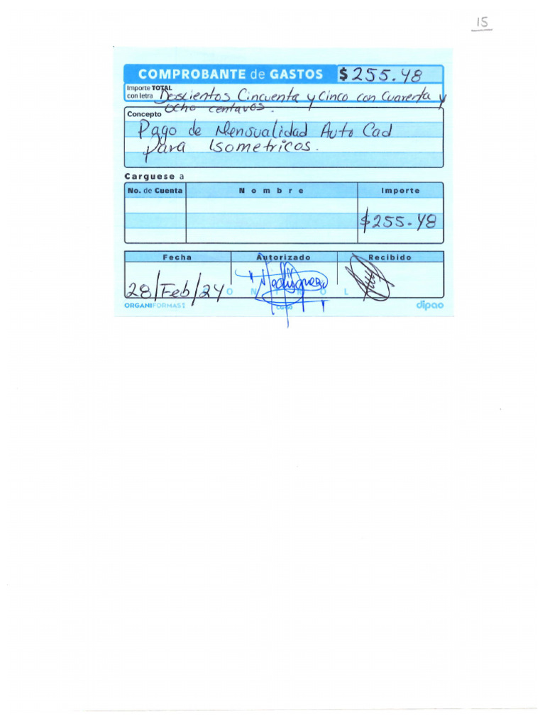 OT 492 Vales Azules (Gastos de Proyecto) Francisca | PDF