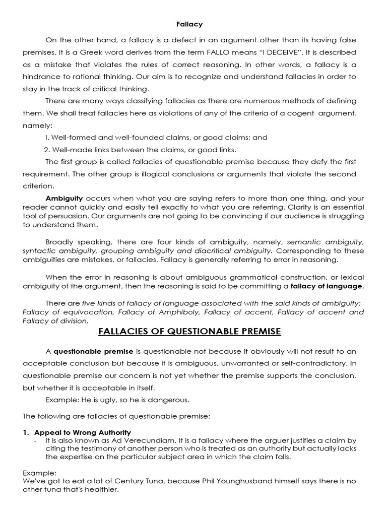 Fallacy | PDF | Fallacy | Argument Fallacy | PDF | Fallacy | Argument