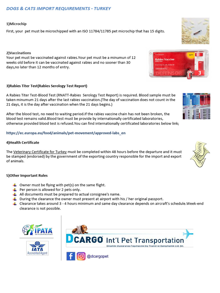 Pet Import Requirements - Turkey | PDF | Finance & Money Management