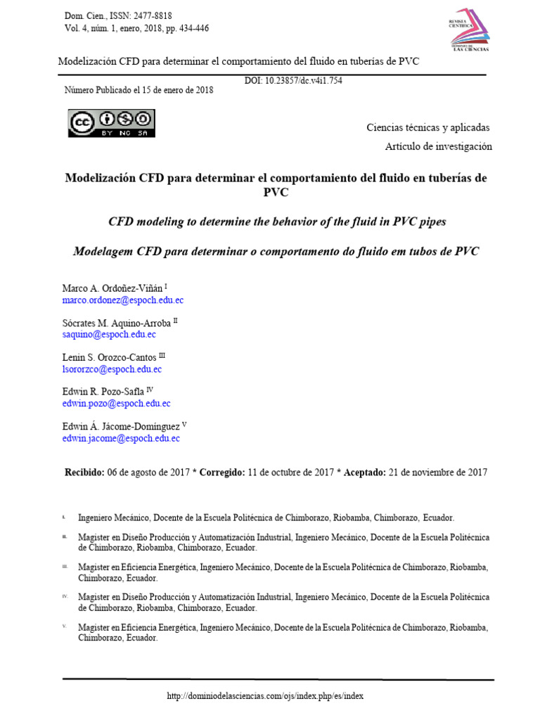 Modelizacion CFD para Determinar El Comportamiento | PDF | Ecuaciones ...