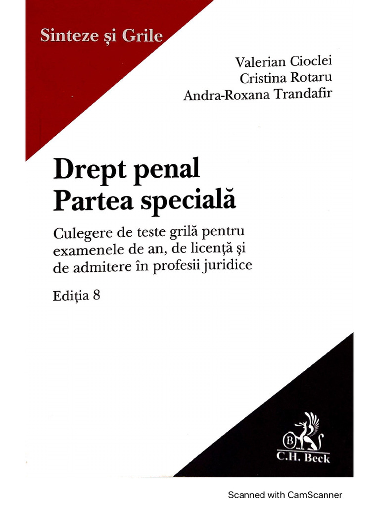 Drept Penal Partea Specială I Ed. 8 Culegere | PDF