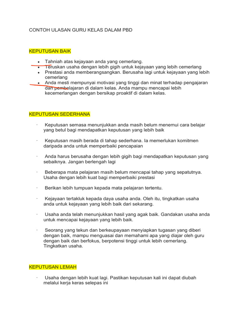 Contoh Ulasan Guru Kelas PBD | PDF | Pengembangan Diri