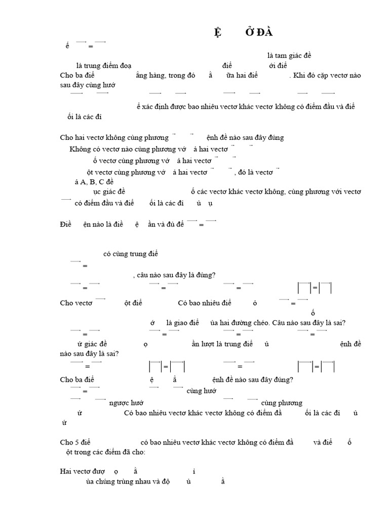 BT Cac-Khái-Niệm-Mo-Dau Về Vecto - Trac-Nghiem | PDF