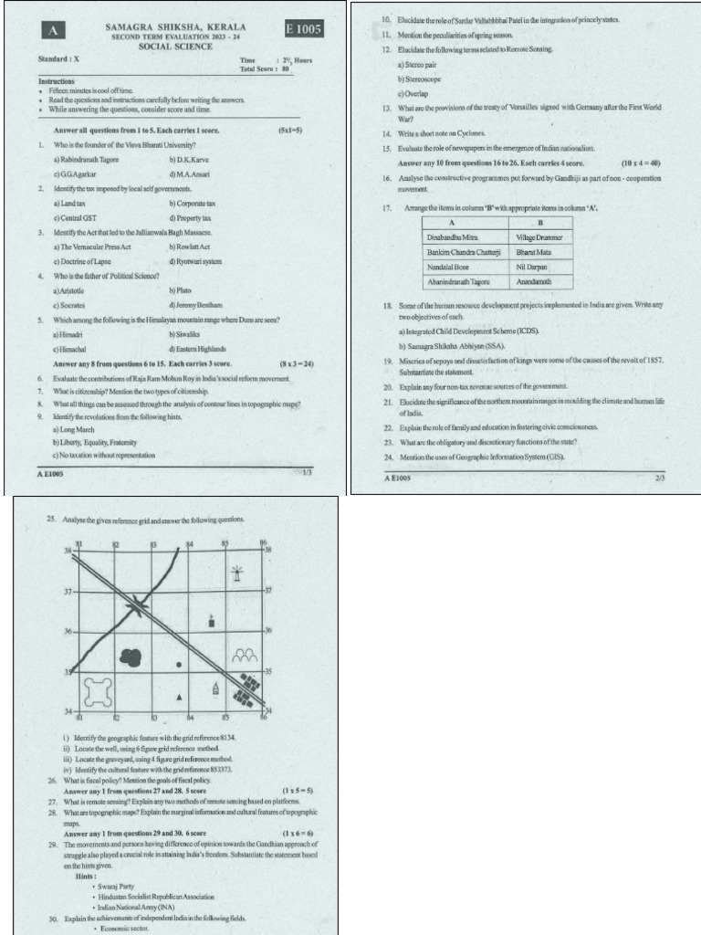 Kerala SSLC Second Term Exam 2023 Dec Question Paper - SOCIAL SCIENCE ...